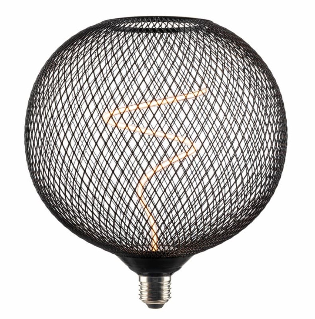 Λάμπα LED Metal Grid Black G200 Vortex 4.9W E27 Dimmable (1800K ...